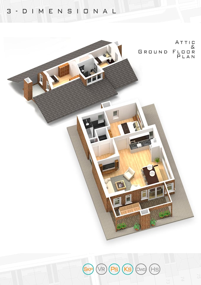 Make graphic floor plan impression by Jcanete | Fiverr