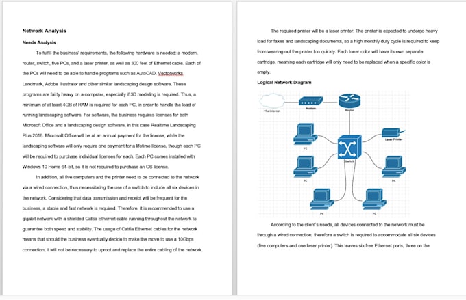 Write network design document and report by Ahmadhassan121 | Fiverr