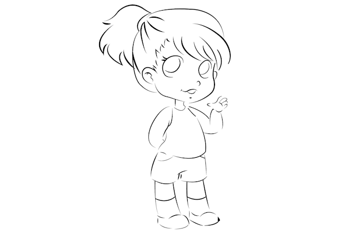 Draw simple black and white line art cartoons for you by Eesha_khan ...