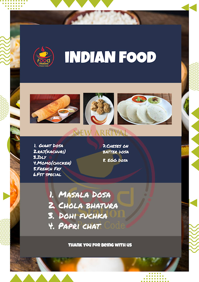 Do modern restaurant menu design by Mthttanvin4644 | Fiverr