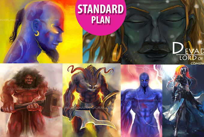 Draw character design, concept, card game, any illustrations by Milan ...