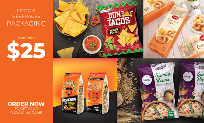 Create eyecatching food and beverages packaging by Ailesstudio | Fiverr