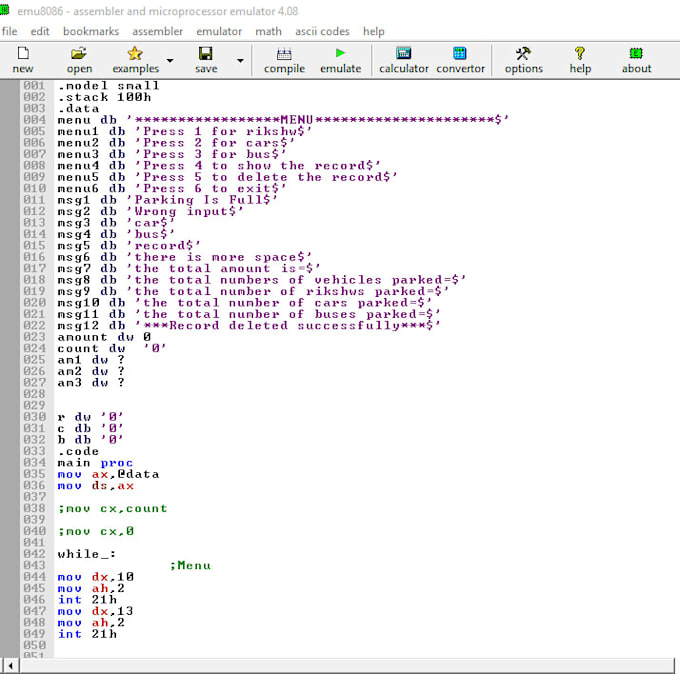 Coding in assembly language for coal projects by Khetsingh