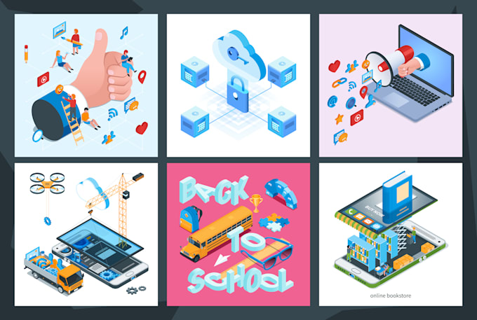 Create amazing 3d isometric vector illustration design by D3verro | Fiverr