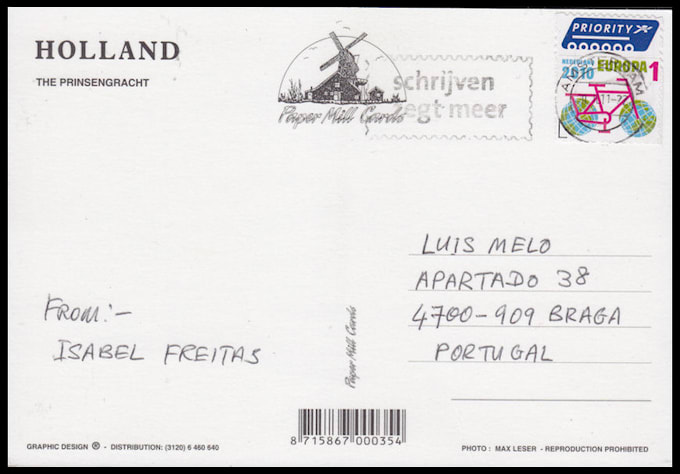 Send an amsterdam postcard to any address by Whitelabel | Fiverr