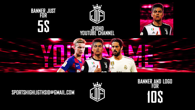 Make a football youtube banner or hago un banner de fútbol by Jf10hd ...