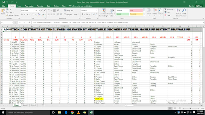 Do ms excel data entry, analysis, graphs and tables by Mian_farhan | Fiverr