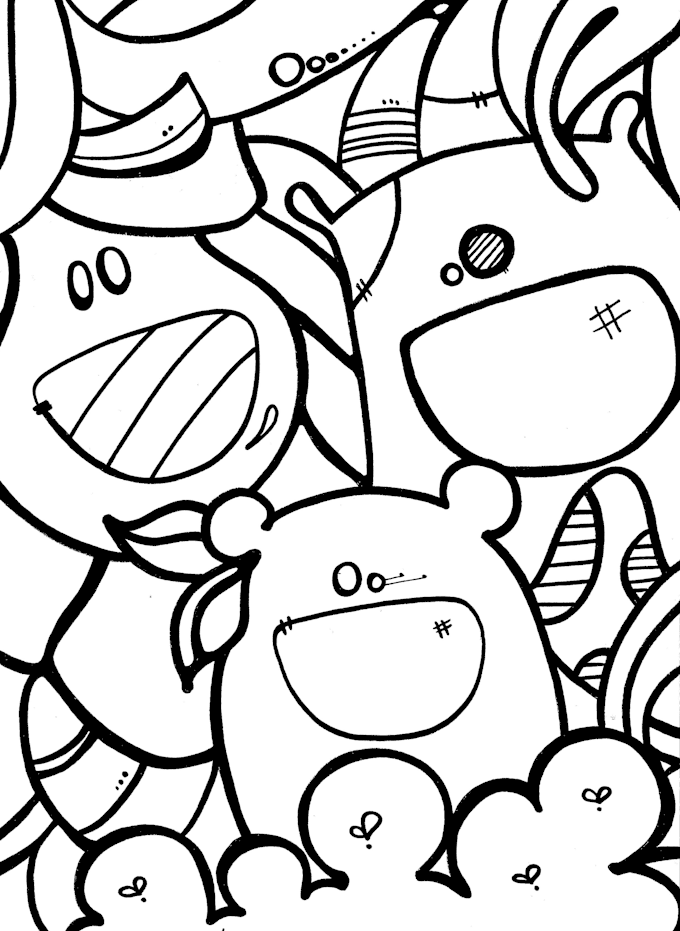 Create super funny drawings to color by Sofiasoledad | Fiverr