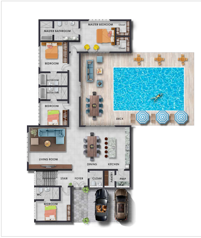 Design 2d floor plans ensuring optimal spatial organization by ...