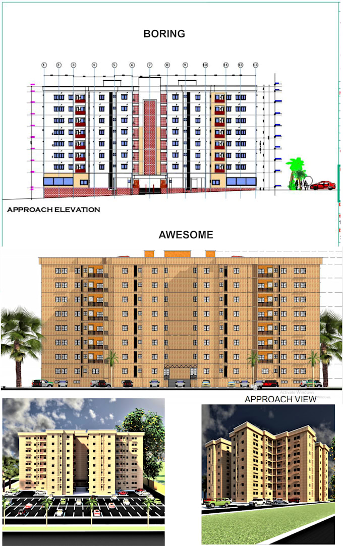 Make realistic elevation facade using revit by Abrahamthyme | Fiverr
