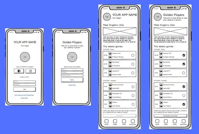 Ux design clickable wireframe for usability in mobile app by Diamox ...