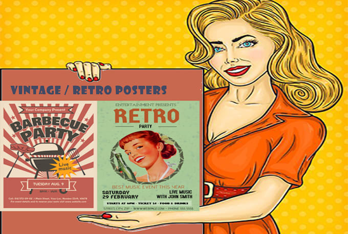 Design you a superb retro vintage poster flyer by Zara_official | Fiverr