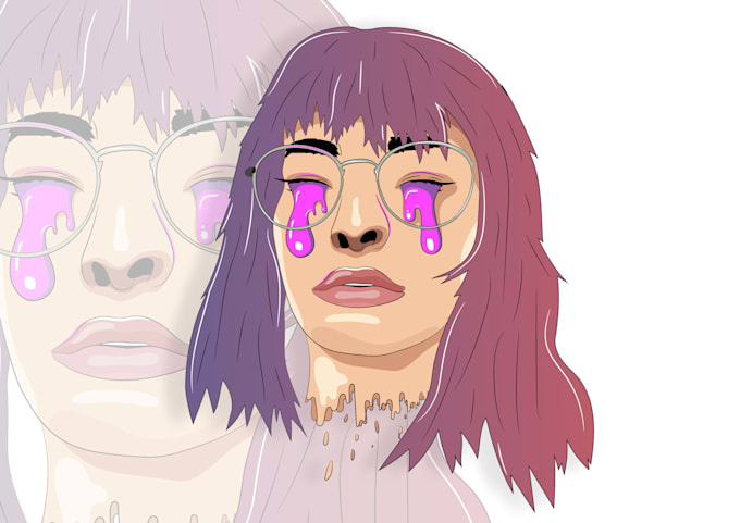 Draw a flat cartoon portrait of your photo by Blammapupiii | Fiverr