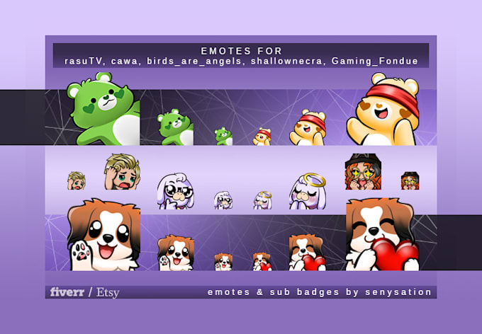 Draw Cute Custom Emotes And Badges By Senysation Fiverr