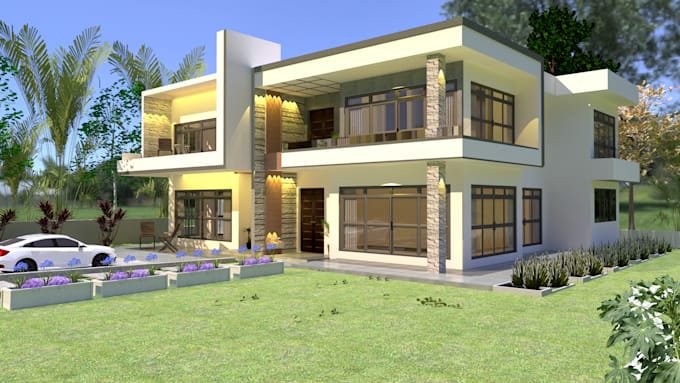 3d modeling home design rendering by Coolsunset | Fiverr