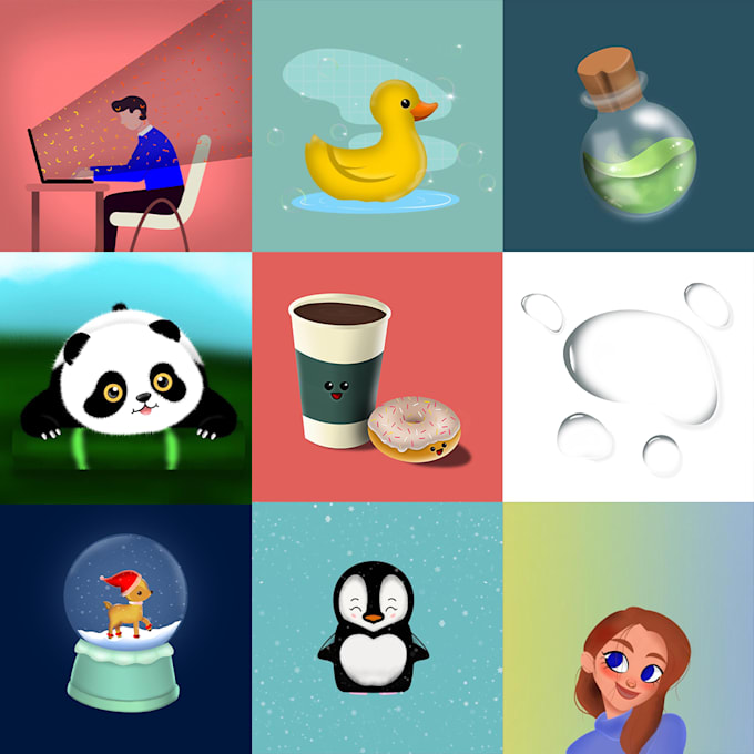 Draw object scenes and characters digital illustrations by ...