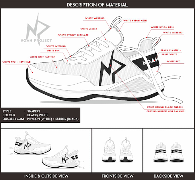 Create shoe design, sneaker sketches for you want by Khoirotunisa | Fiverr
