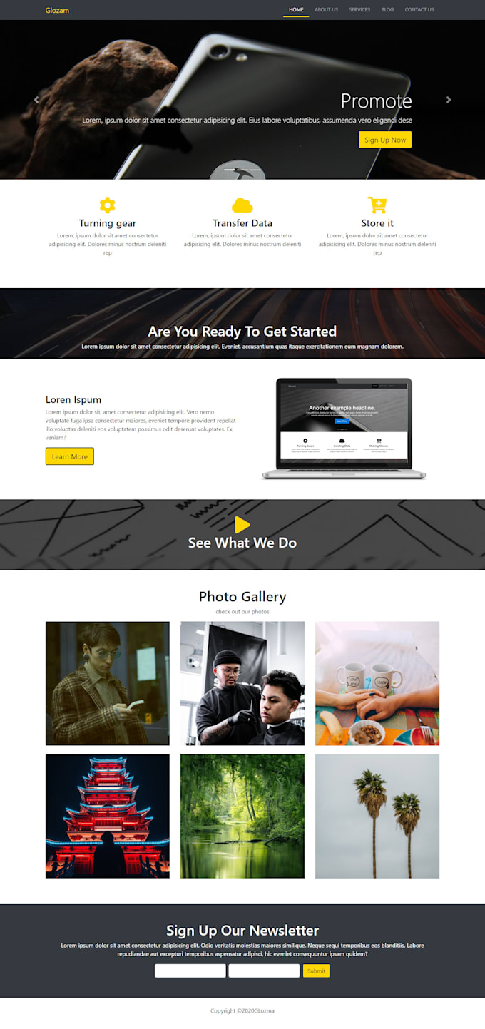 Convert psd to html css responsive by Fawadkhan411 | Fiverr