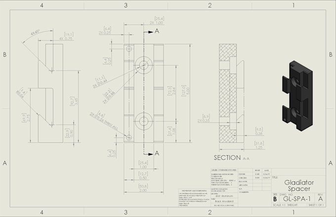 Create cad model and technical drawing by Dylanryan870 | Fiverr
