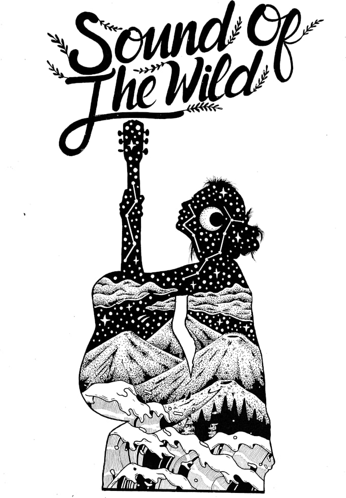 Draw some blackwork illustration by Djaloearief | Fiverr