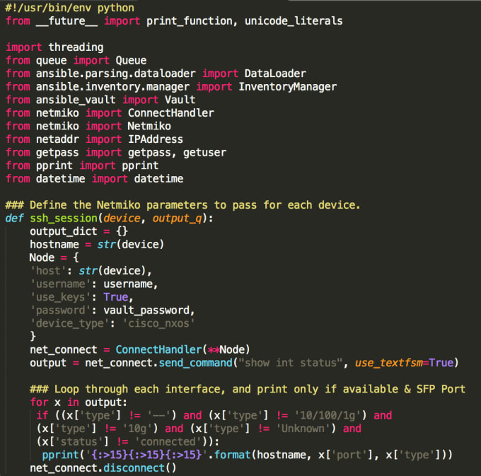 Write network automation tasks using python or ansible by Carrascodc ... Write network automation tasks using python or ansible by Carrascodc ...