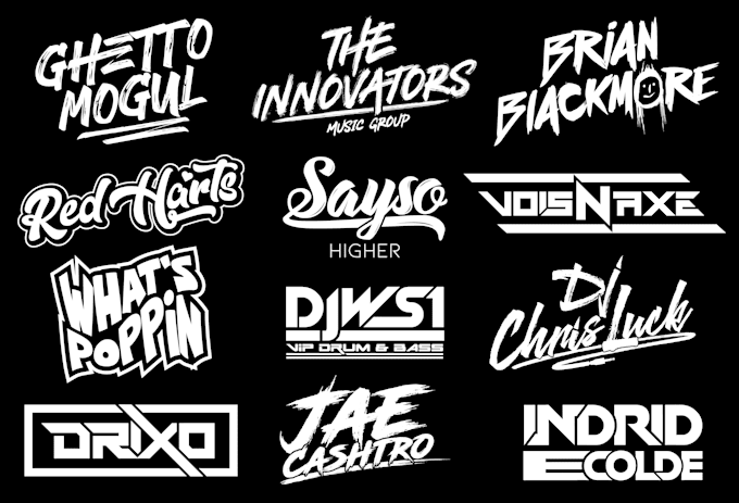 Design dj edm, rap hip hop, music, typography, rock artist or band logo ...