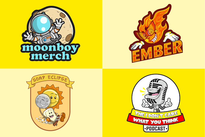 Create cute and professional mascot cartoon character logo design by ...