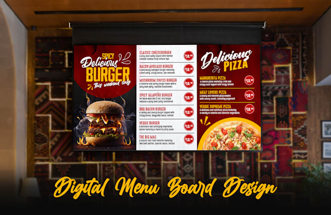 Do digital menu board, restaurant menu, or tv screen menu by Yeasintech ...