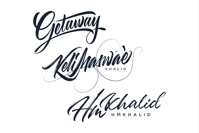 Create typography hand lettering signature calligraphy logo by Hmkhalid ...