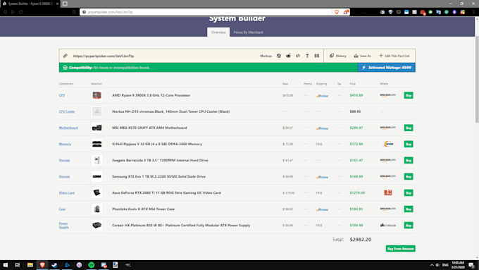 Create a pcpartpicker list within your budget by Ken_rem | Fiverr