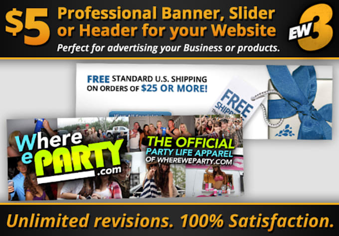Design a professional banner, slider or header for your website in 48 ...
