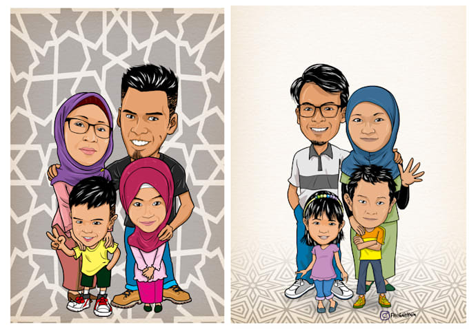 Make caricatures of your desired faces by Froggypapa | Fiverr