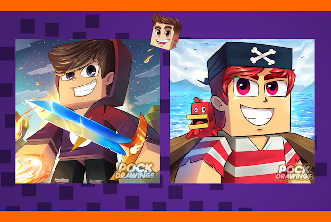 Make your minecraft cartoon by Pockdrawings | Fiverr