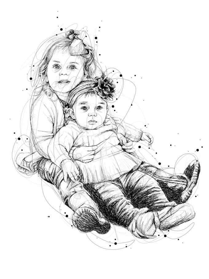 Make beautiful scribble style portrait for you by Pedroy99 | Fiverr