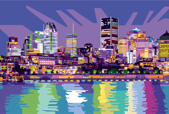 Draw awesome pop art landscape building landmark from photos by ...