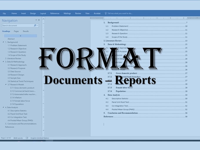 Format and design your microsoft word document by Excel120 | Fiverr