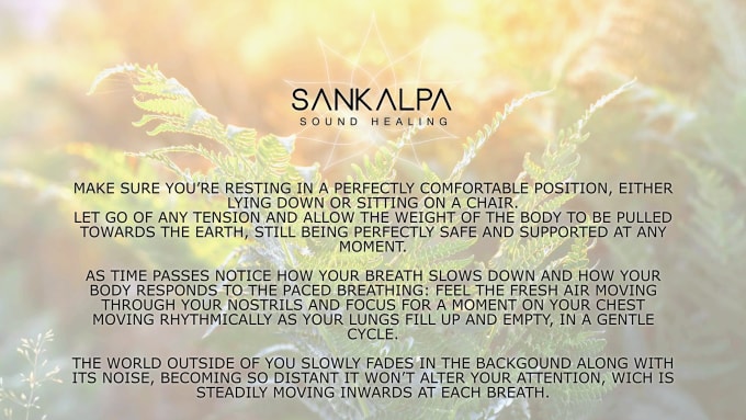 Write a custom made guided meditation script by Sankalpa_sound | Fiverr