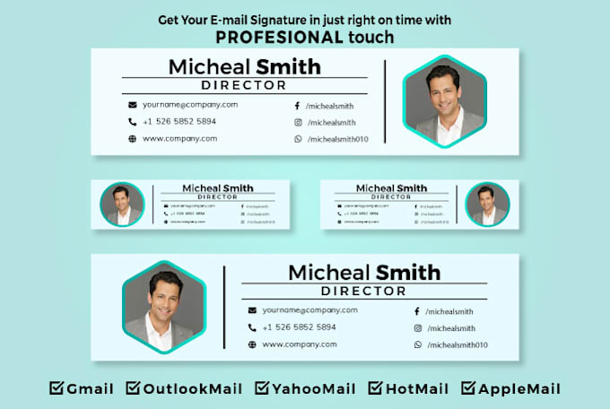 Design modern clickable html email signature for your email by ...