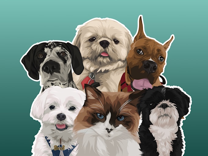 Draw your favorite pet into vector art by Arbenz | Fiverr