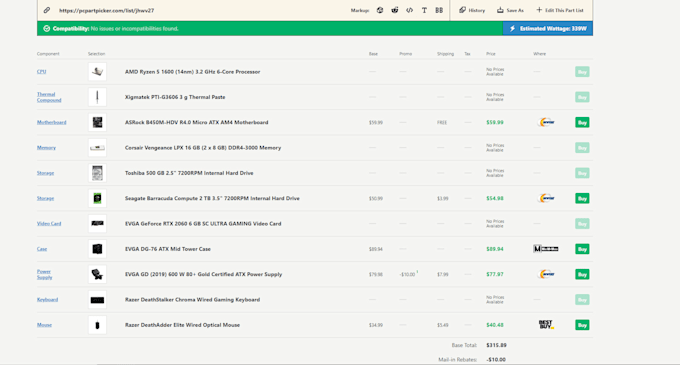 Create a pc list for you by Jamesrarick | Fiverr
