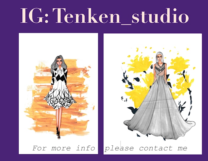 Draw fashion illustration in watercolor or copic color by Tenken_studio ...