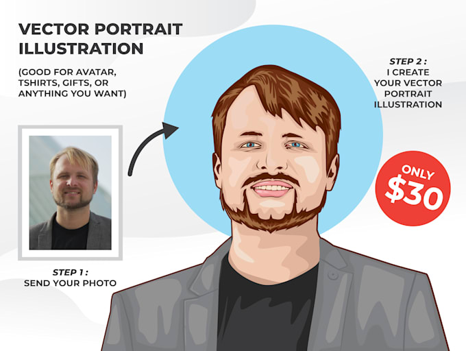 Create vector portrait tracing illustration from your face by ...