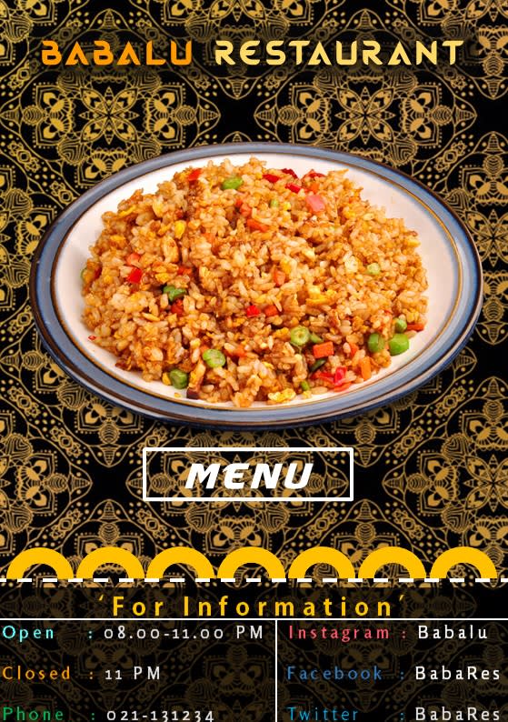 Design a menu with a unique batik style by Rachmad21 | Fiverr