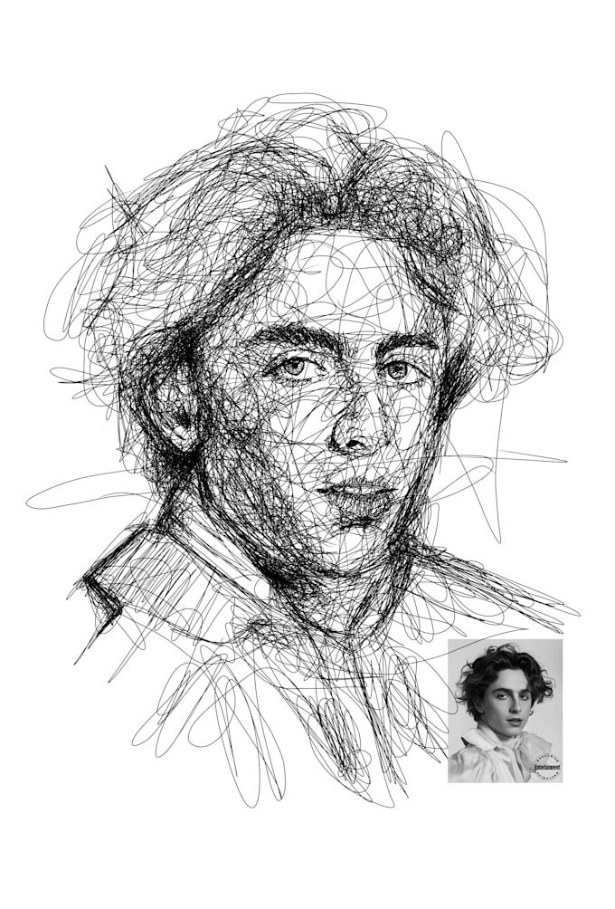 Draw digital scribble art in color from your image portrait by ...
