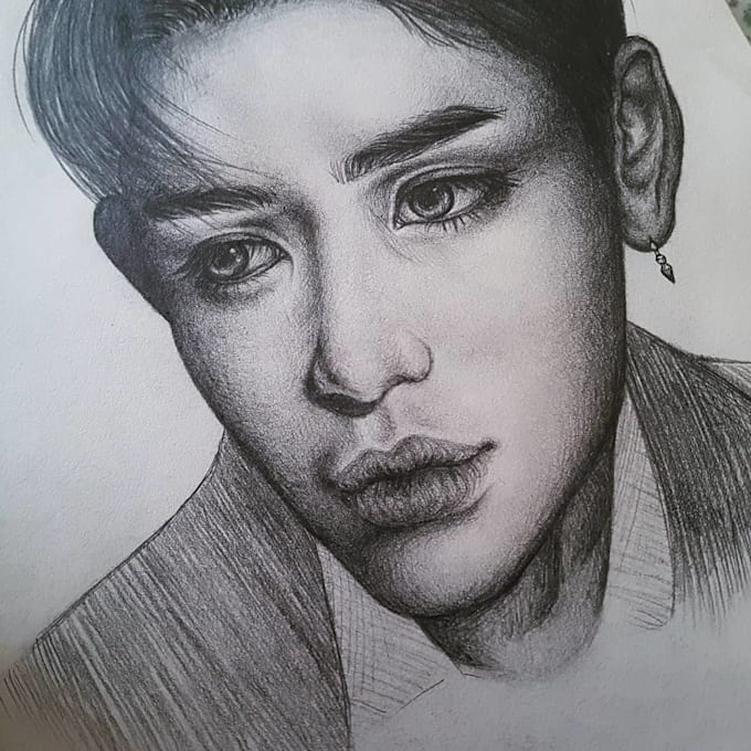 Draw a realistic portrait of your favourite singer by Elisart7 | Fiverr