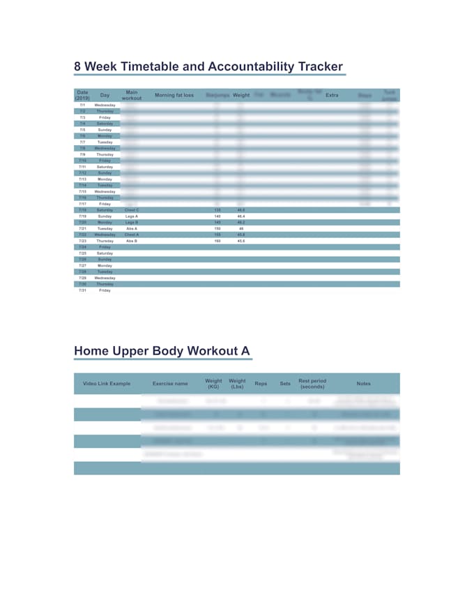 Provide an 8 week home workout and nutrition guide for covid 19 ...