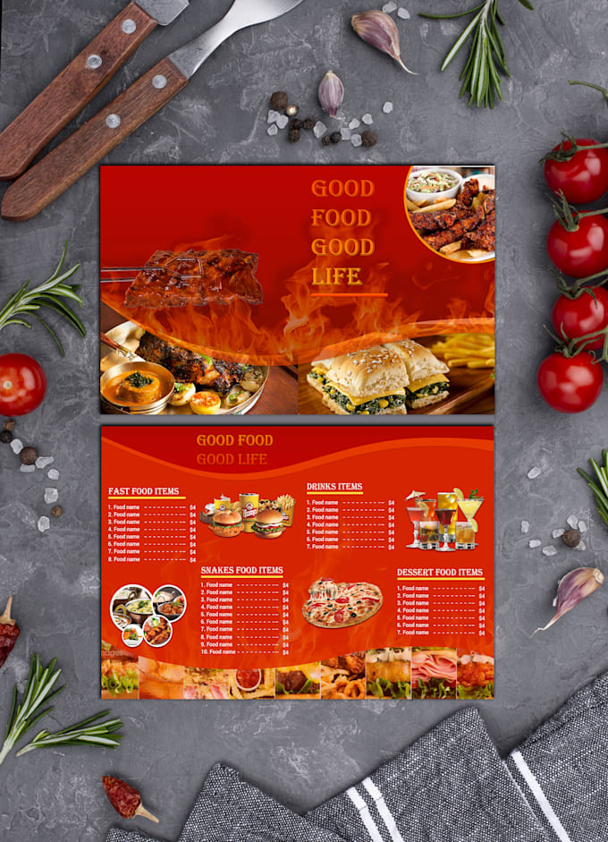Create professional creative and exclusive menu card design by ...