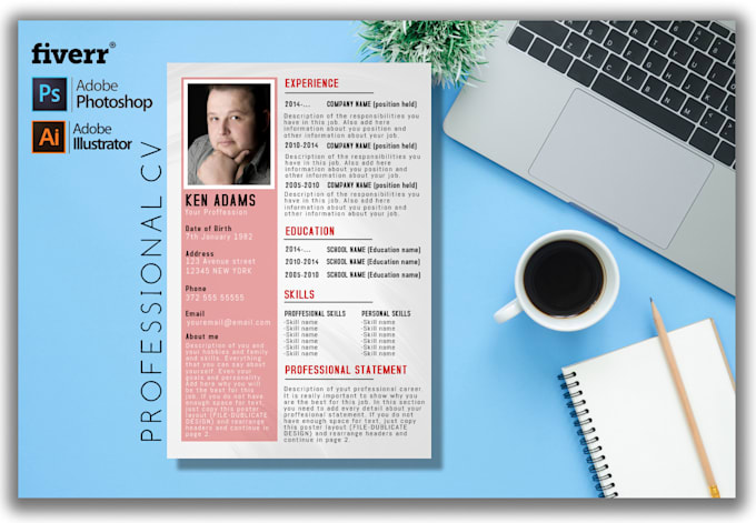 Create your professional background in resume or cv by Essaarts | Fiverr