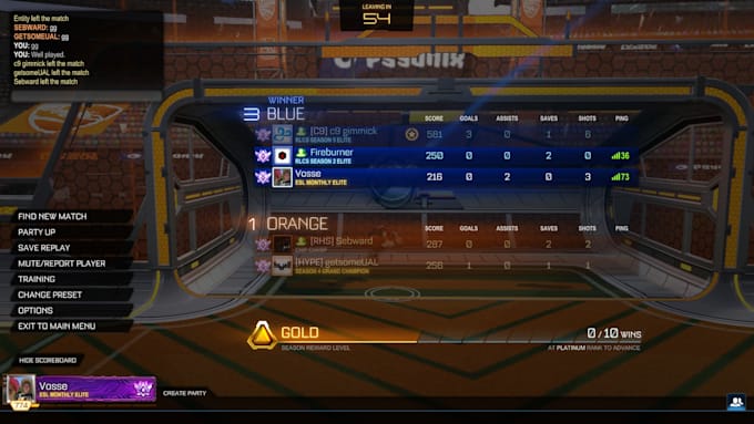 Rocket league coaching from an esl monthly elite and top 90 rl player ...