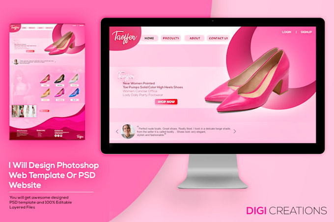 Design photoshop web template or psd website by Digicreations98 | Fiverr